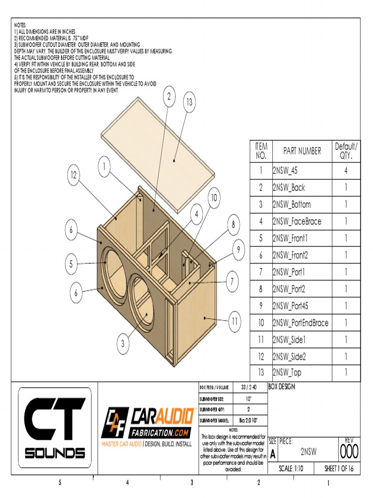 CT Sounds - Free - Dual 10 Inch PORTED Subwoofer Box Design - Givaway ...