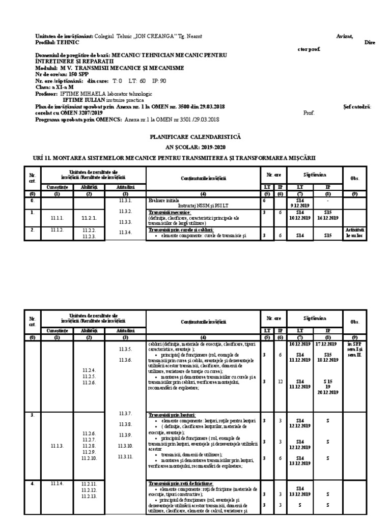 Planificare Modulul 5 Stagii | PDF