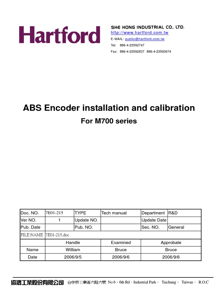 ABS Encoder Installation and Calibration For M700 Series | PDF ...