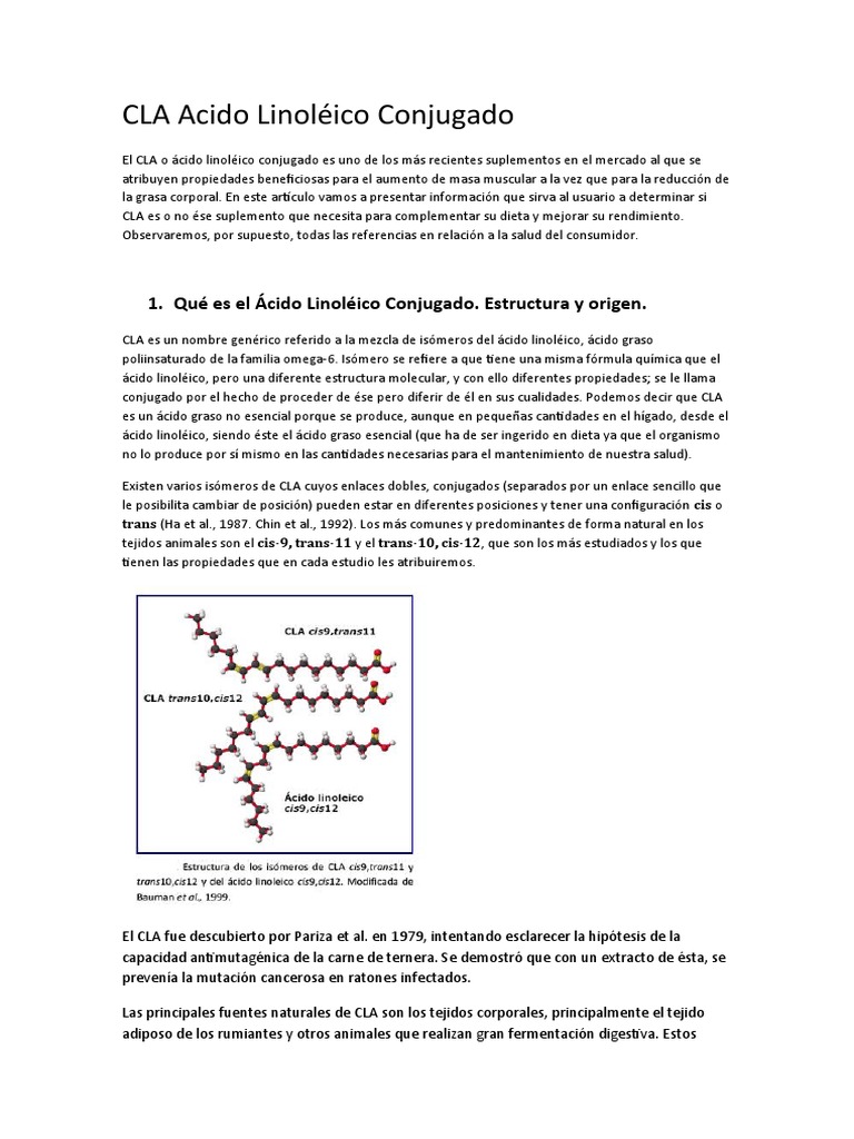 CLA Ácido Linoléico Conjugado | PDF