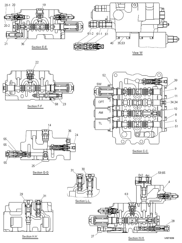 EC210BLC Control Valve Sectional View2 | PDF