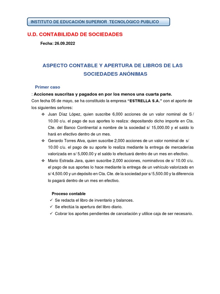 Aspectos Contables y Apertura D Libros | PDF | Contabilidad | Bancos