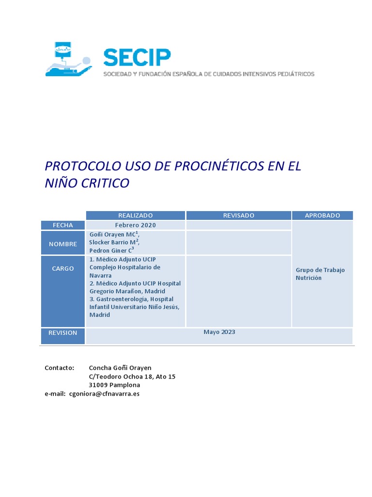 Uso de Procinéticos en El Niño Crítico | PDF | Medicina CLINICA ...