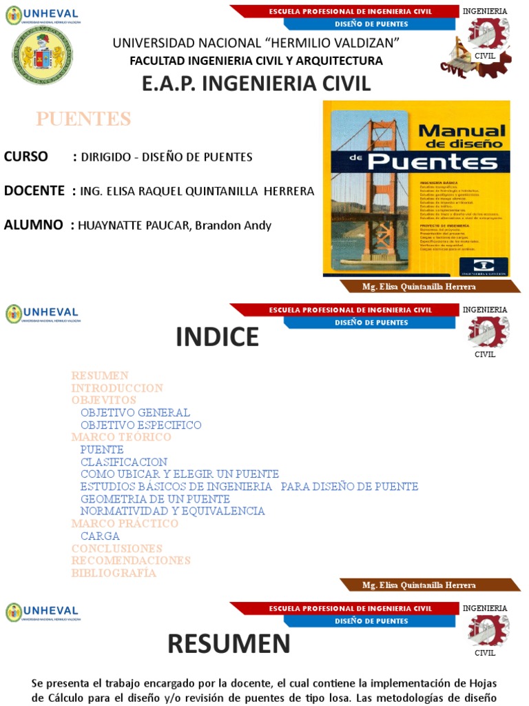 Trabajo N 1 Puentes Tipo Losa Diseño De Puentes Pdf Puente