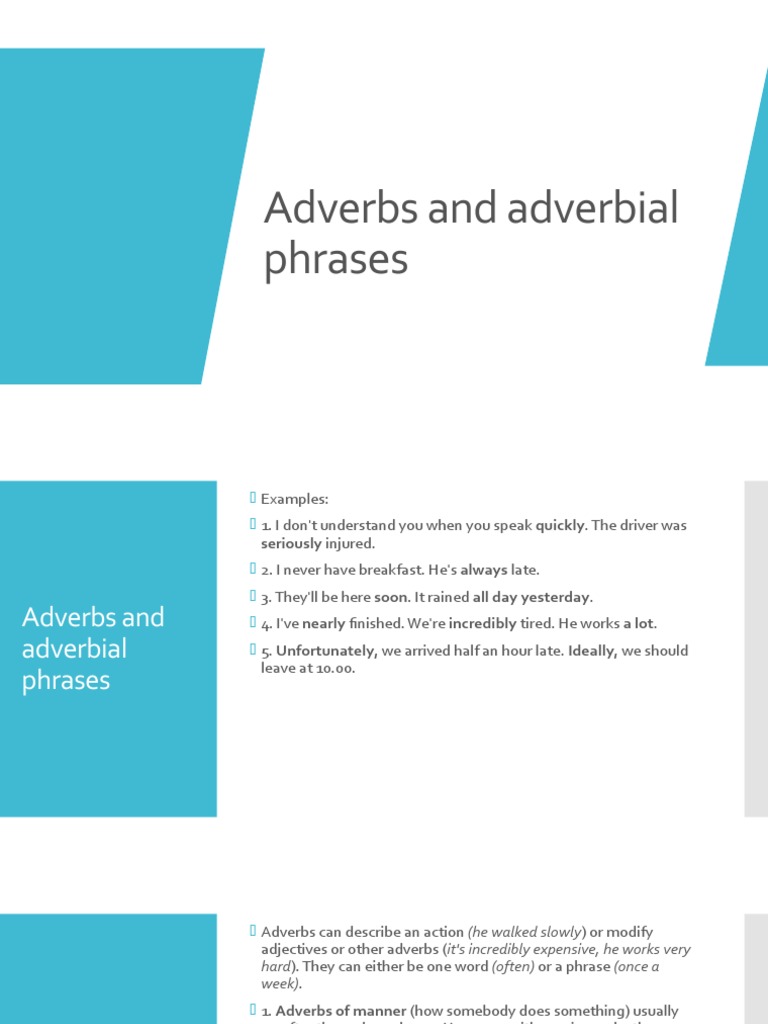 Adverbs and Adverbial Phrases | PDF
