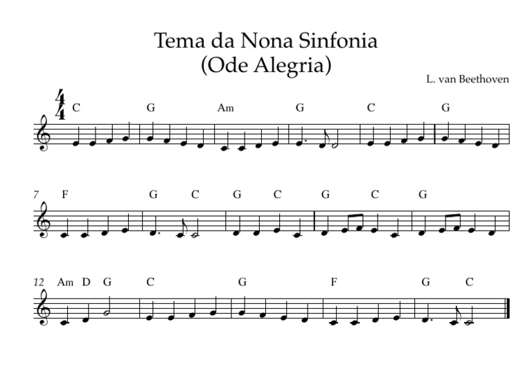 Tema Da Nona Sinfonia (Ode Alegria) | PDF