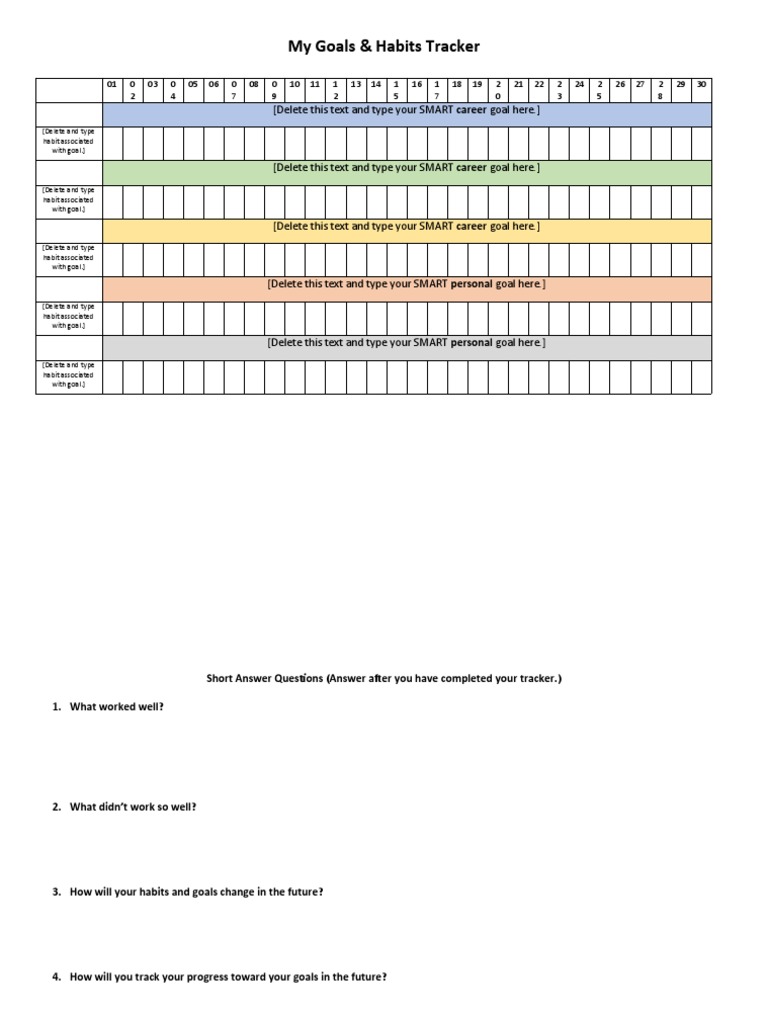 Goal & Habit Tracker | PDF | Business