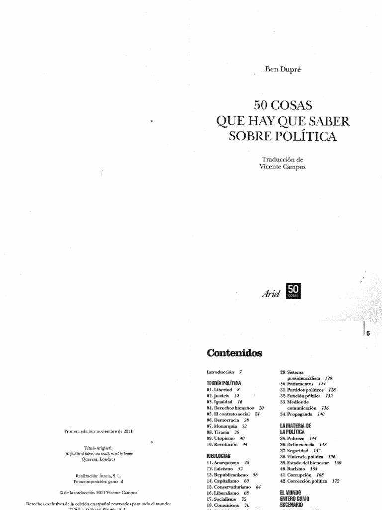 50 Cosas Que Hay Que Saber de Politica - Ben Dupre | PDF