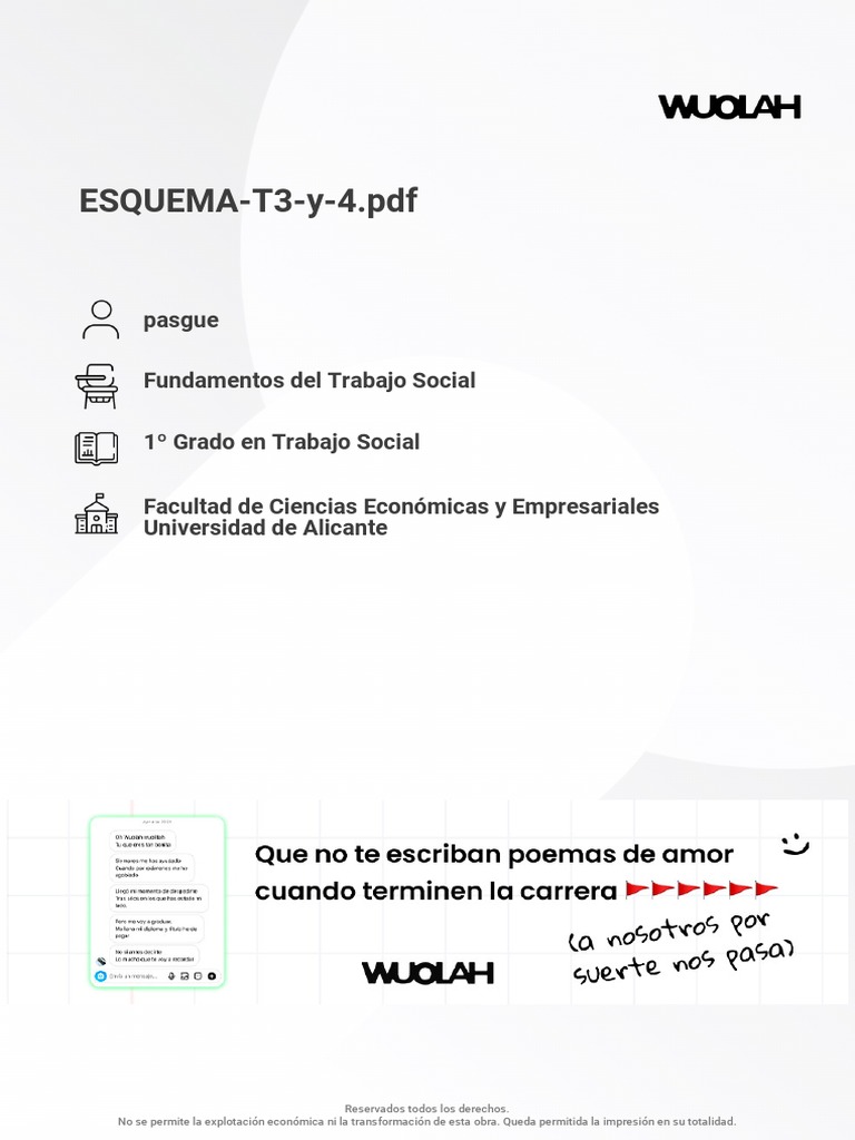 Free ESQUEMA T3 y 4 | PDF | Trabajo Social | Politica social