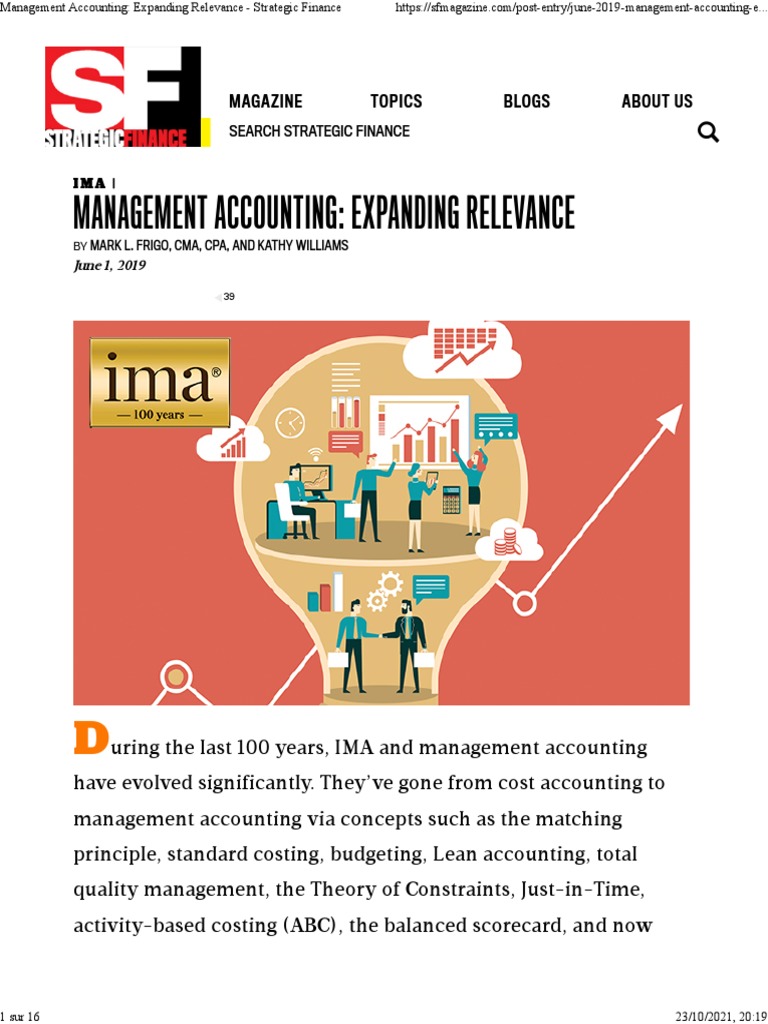 Management Accounting Expanding Relevance - Strategic Finance | PDF ...