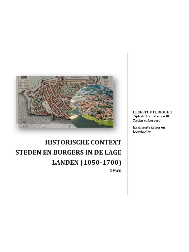 5 VWO HC Steden in de Lage Landen Leerdoelen 2020-2021 | PDF