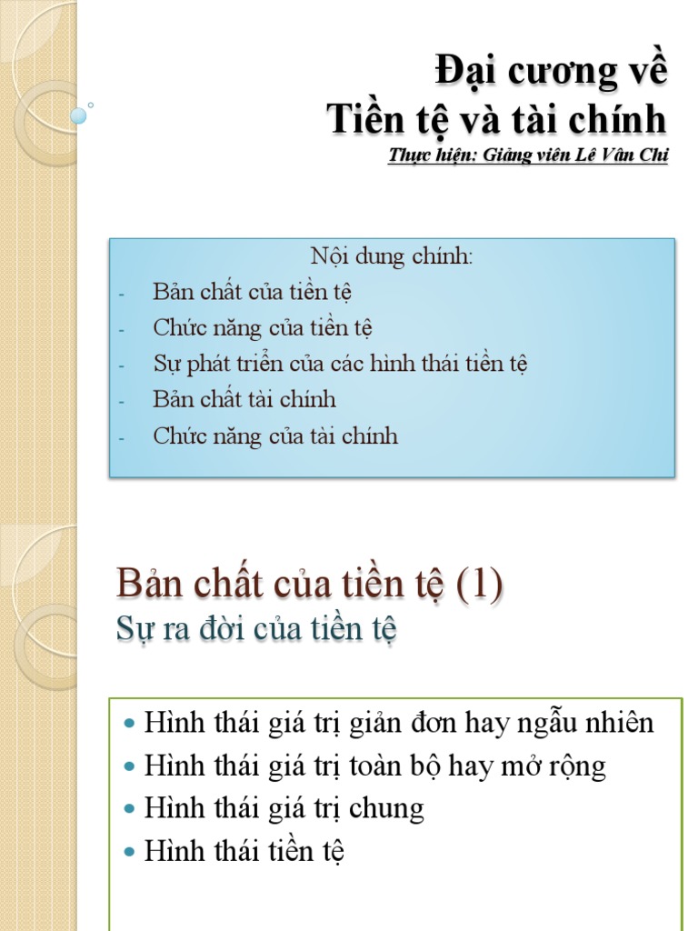 Chuong 2 - Dai Cuong Ve Tien Te Va Tai Chinh | PDF