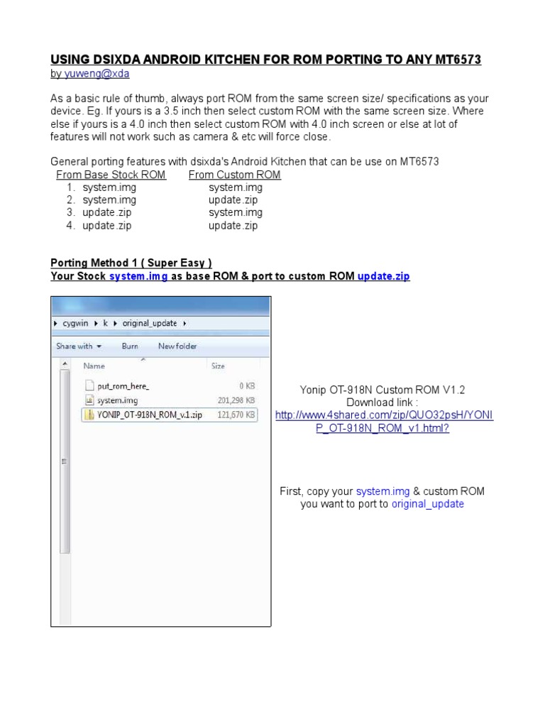 Using Dsixda Android Kitchen For Rom Por | PDF | Read Only Memory | Android (Operating System)