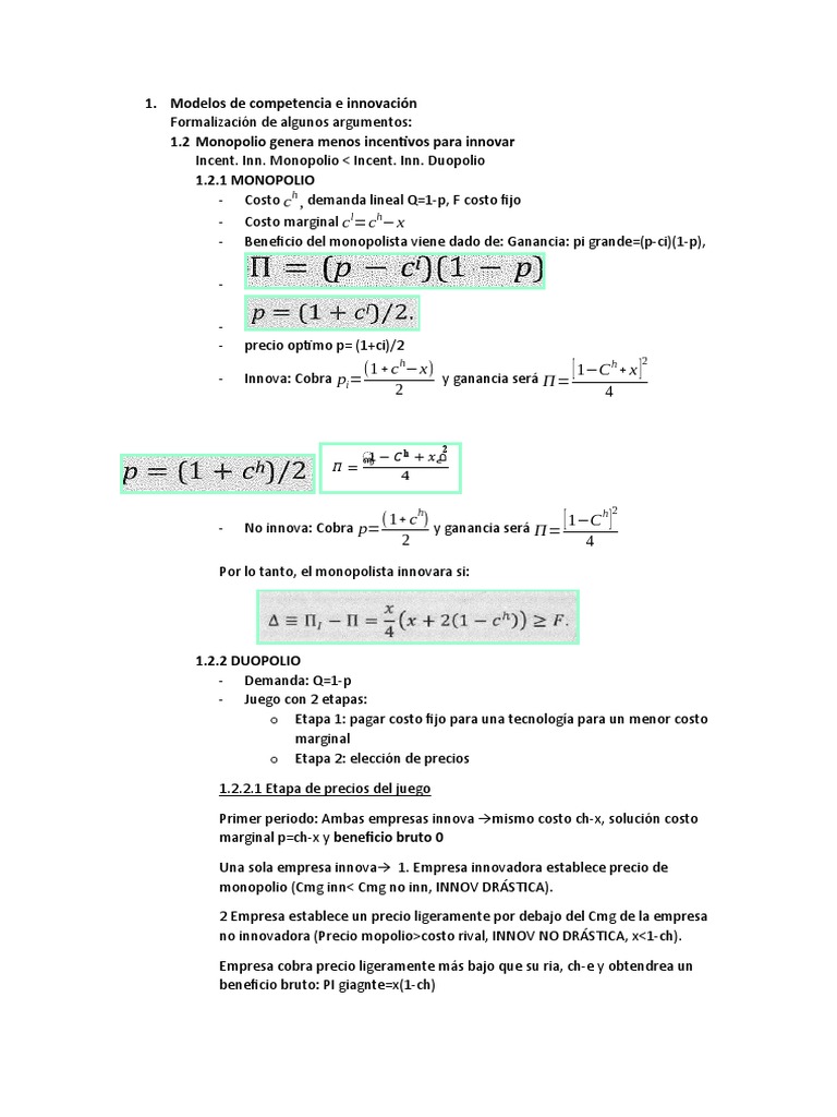 Modelos de Competencia e Innovación Motta 2 | PDF | Monopolio | Mercado (economía)