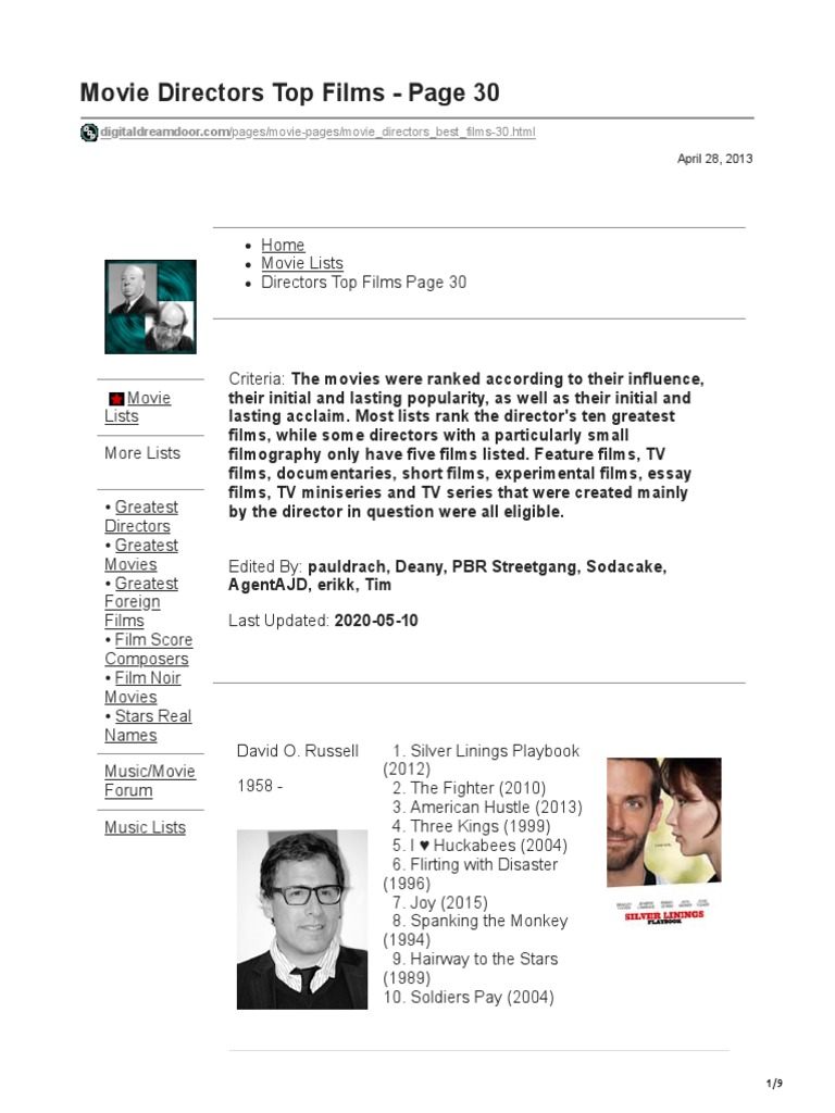 Top Films by Notable Directors | PDF | Art