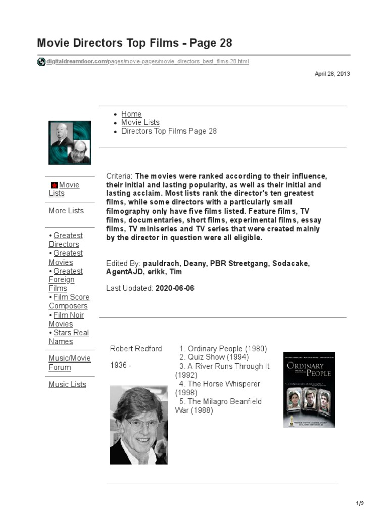 Movie Directors Top Films 28 | PDF