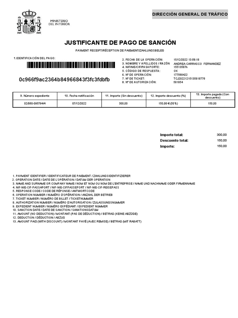 Justificante Pago DGT | PDF