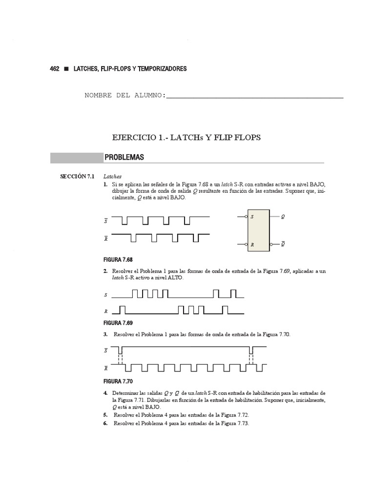 EJERCICIOS - 1 FFs AND LATCHs | PDF | Electrónica digital | Ingeniería ...