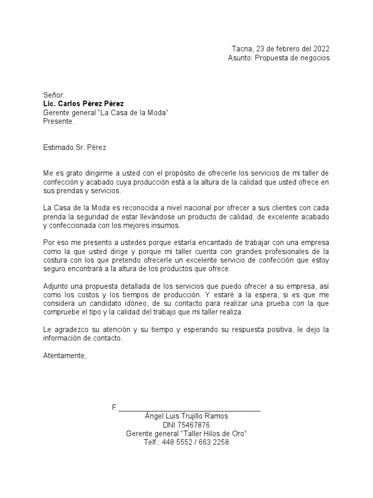 Carta Comercial | PDF | Perú