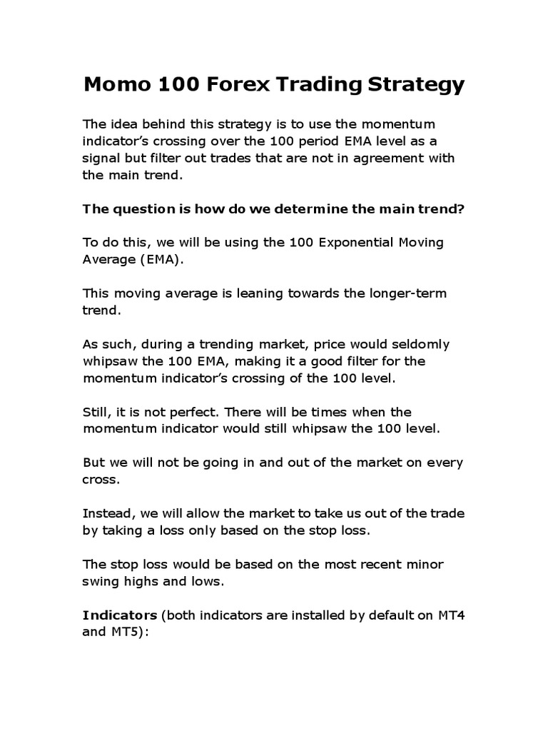 Momo 100 Forex Trading Strategy | PDF | Foreign Exchange Market | Trade
