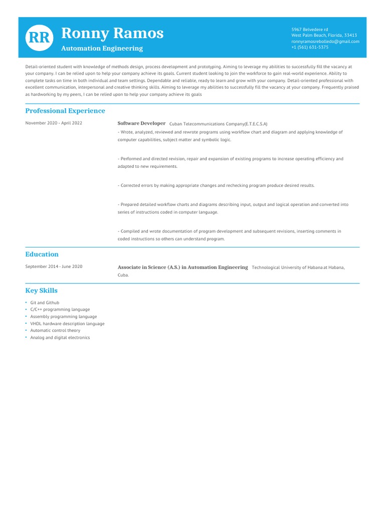 Ronny Ramos: Automation Engineering | PDF | Automation | Computer Program