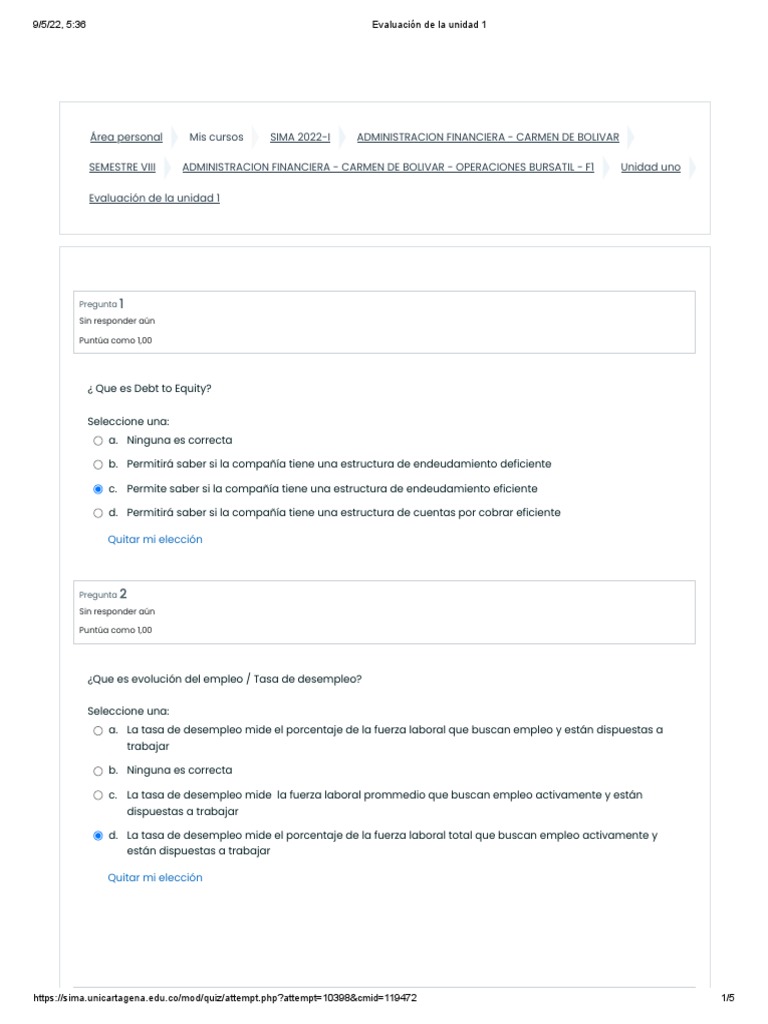 Evaluación de La Unidad 1 - Evaluacion Unidad 1 | PDF | Compartir ...