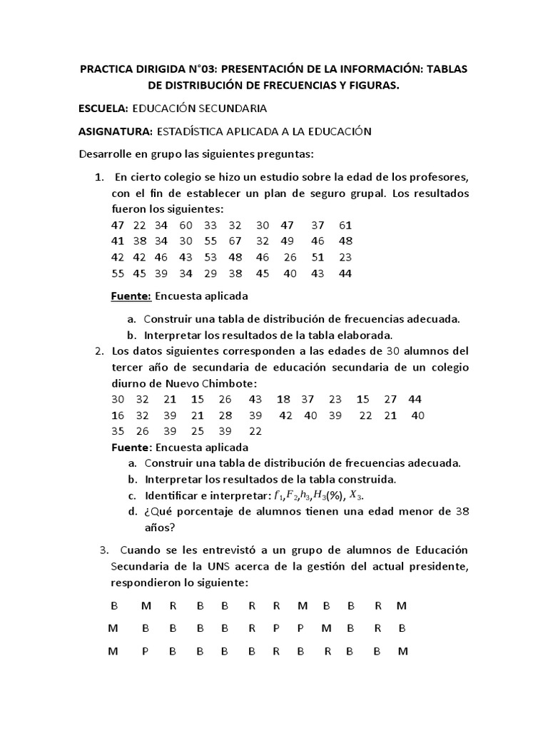 Practica Dirigida #03 Presentación de La Información y Figuras | PDF