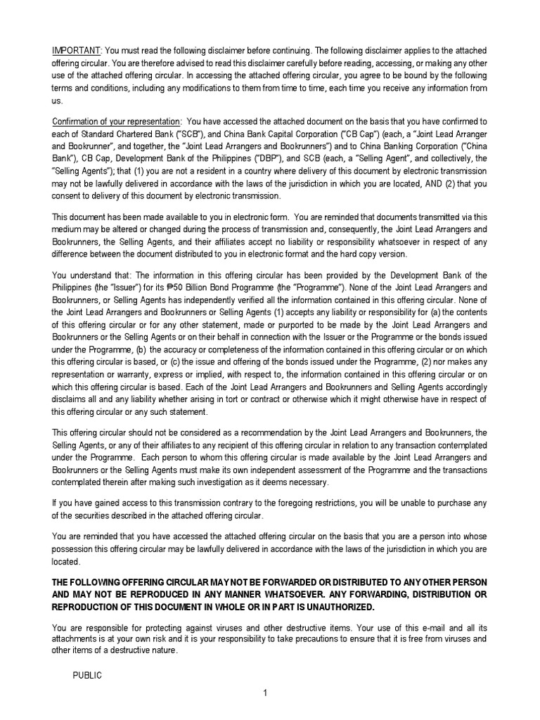 DBP Series 2 Bonds Due 2022 Final OC | PDF | Banks | Bond Credit Rating