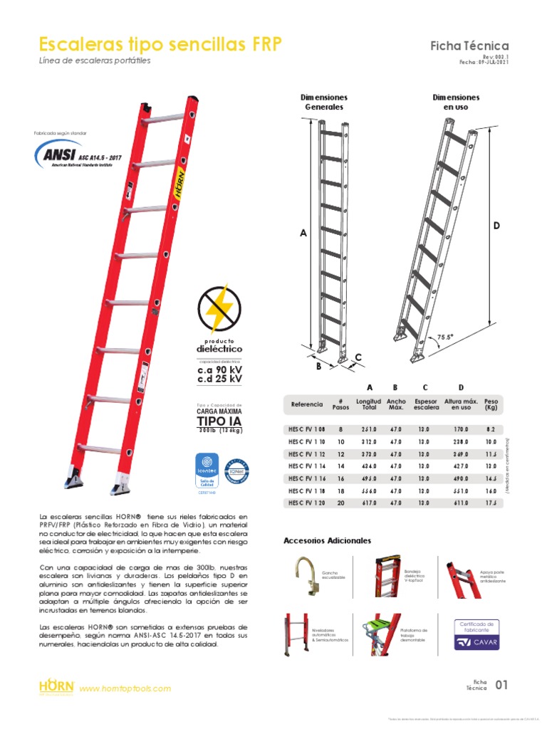 Escalera Sencilla FRP | PDF | Ingeniería de Edificación | Materiales