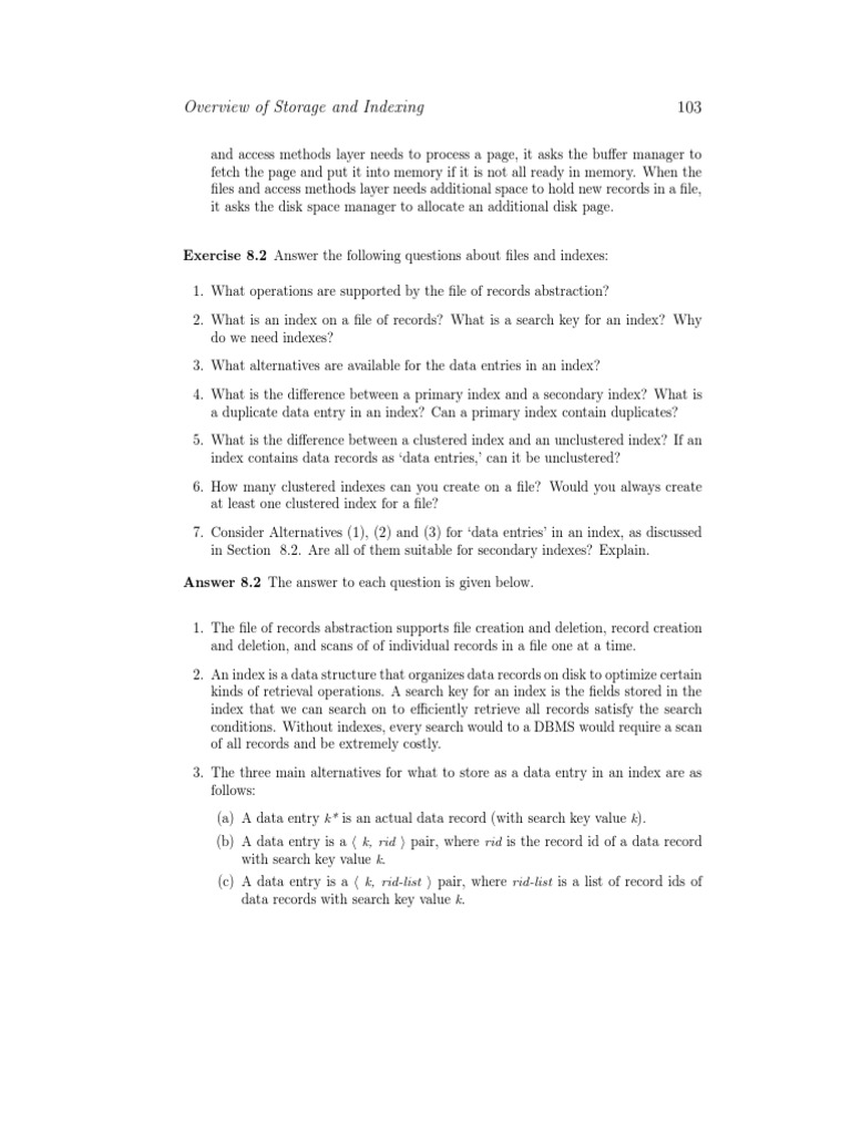 Overview of Storage and Indexing Methods in Database Systems"TITLE"Storage and Indexing Methods ...