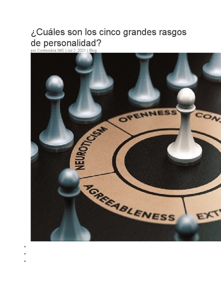 Los cinco grandes rasgos de personalidad | PDF | Estrés (biología ...