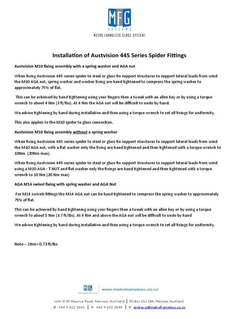 04 Austvison Fixings Letter | PDF