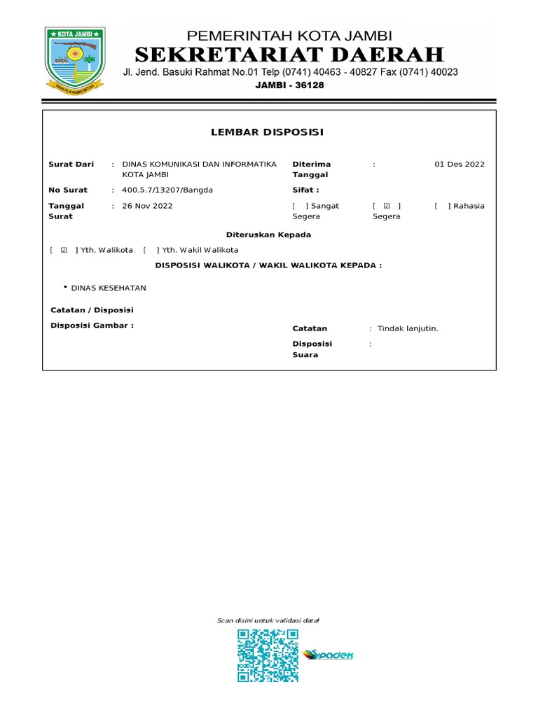 Lembar Disposisi | PDF