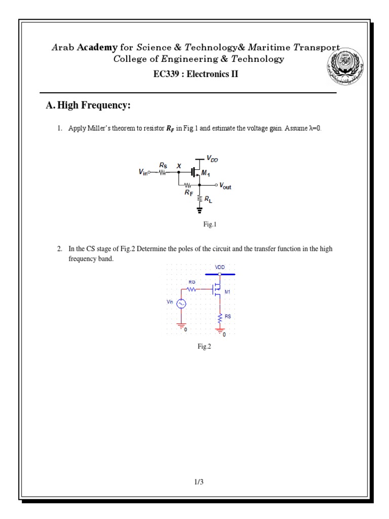 EC339 Electronics II: Frequency Analysis | PDF
