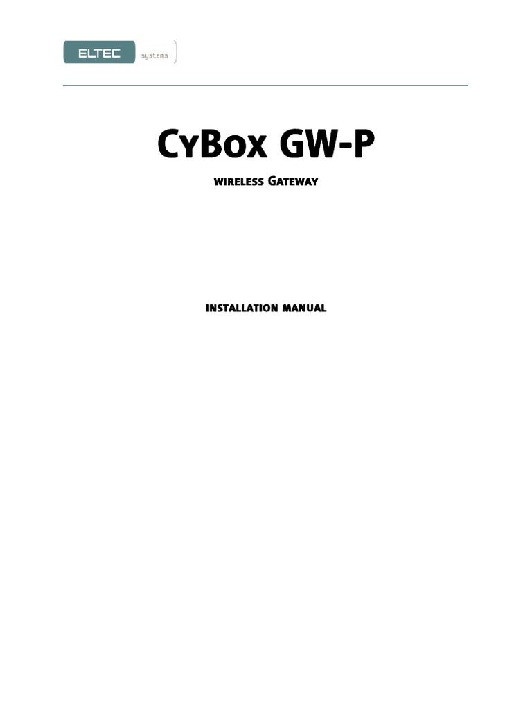 CyBox GW-P Installation-Manual | PDF | Electrical Connector | Wireless Lan