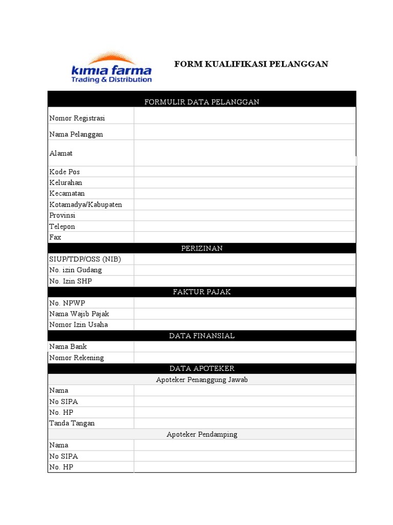 Form Kualifikasi Pelanggan | PDF