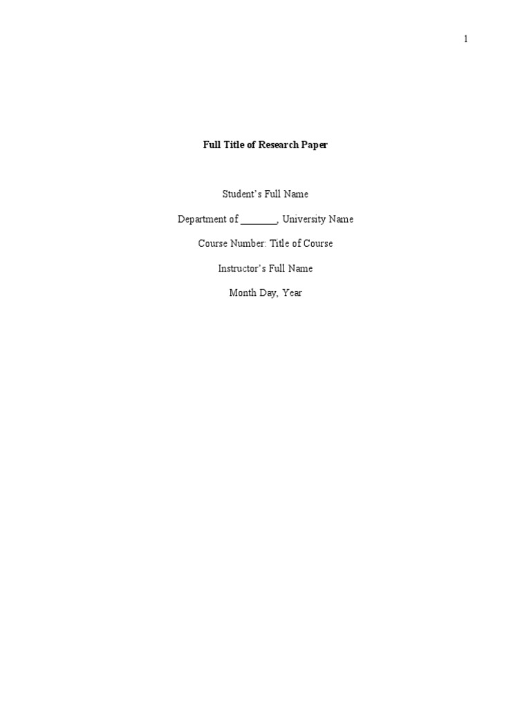 APA Sample Student Paper Guide | PDF