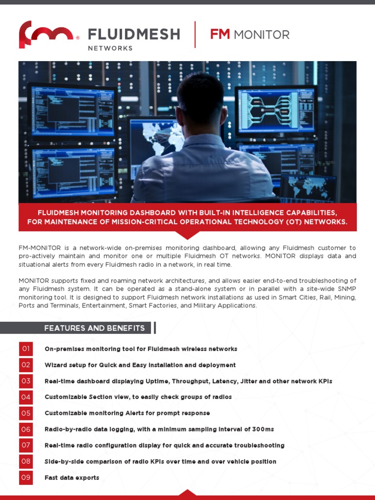 Fluidmesh MONITOR Brochure v0.4 | PDF | Computer Network | Real Time Computing