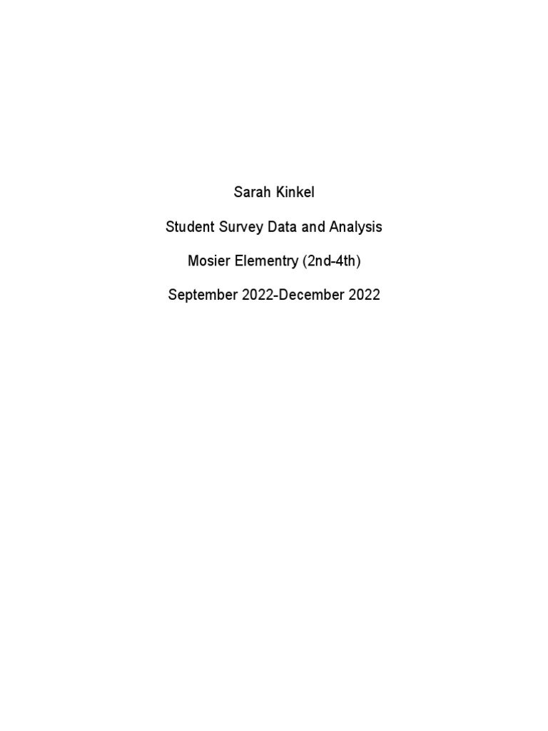Student Feedback Survey Sarah-Kinkel 1 | PDF | Teachers | Lesson Plan