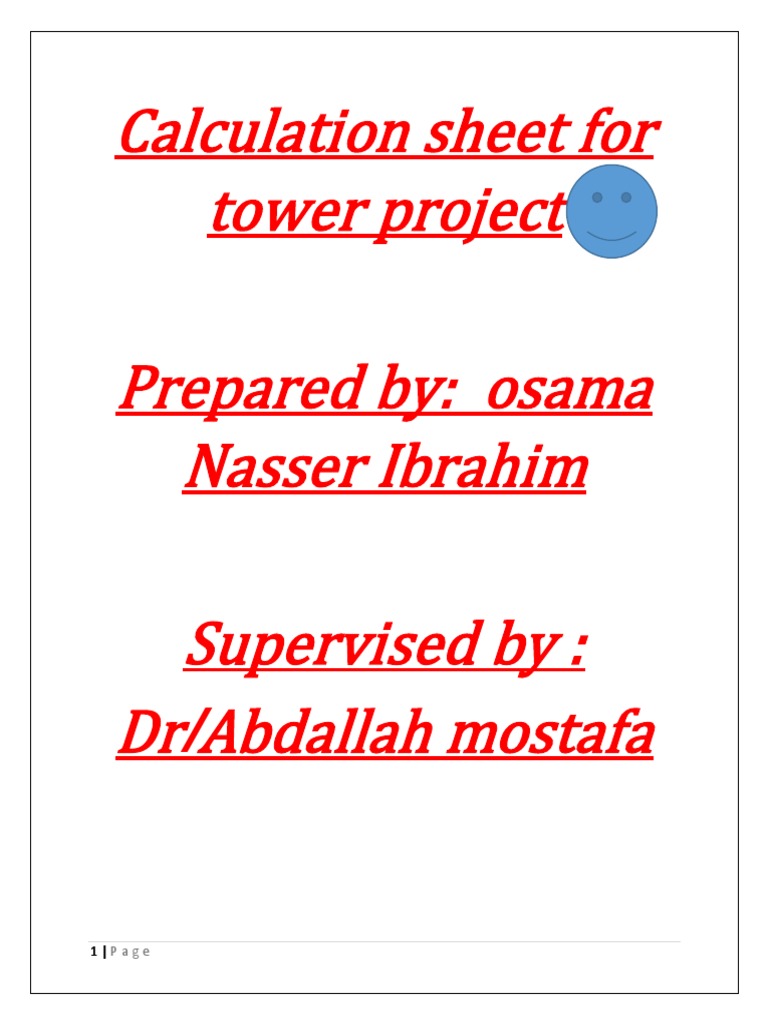 Calculation Sheet For Tower Project | PDF | Beam (Structure) | Building
