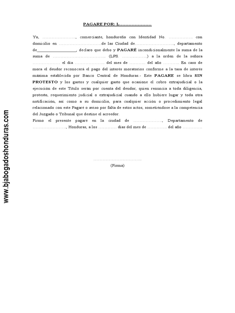 Formato Pagare Regular Honduras | PDF