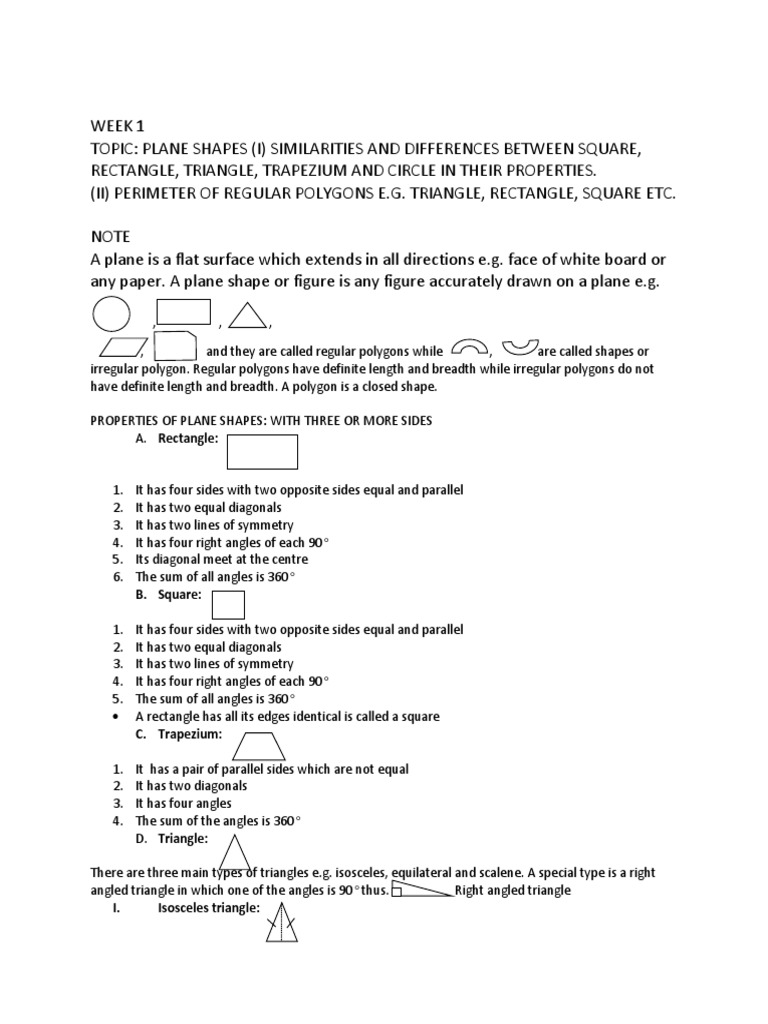 Maths Jss1 3rd Term Main | PDF | Rectangle | Triangle