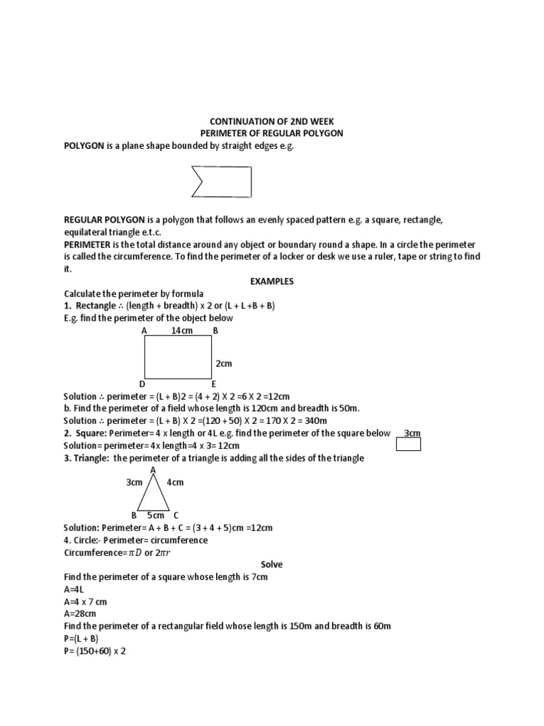 Maths Jss1 Week 3 | PDF | Length | Circle