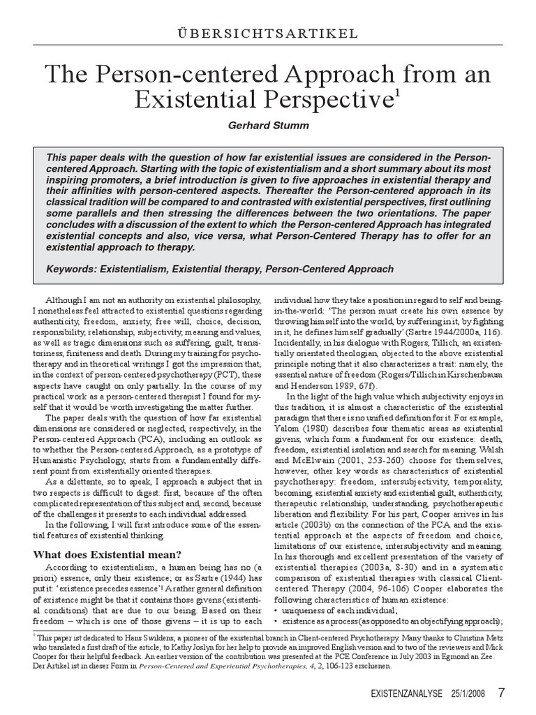 The_Person_centered_Approach_from_an_Exi | PDF | Psychotherapy | Existentialism