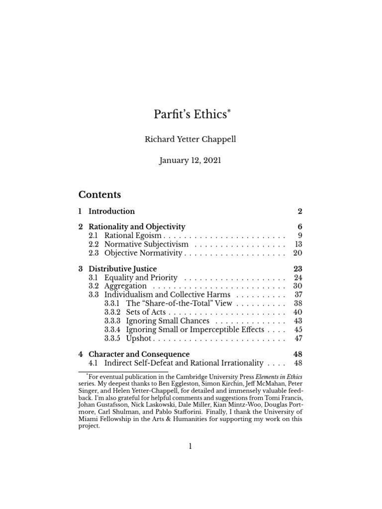 Parfit's Ethical Insights | PDF | Rationality | Utilitarianism