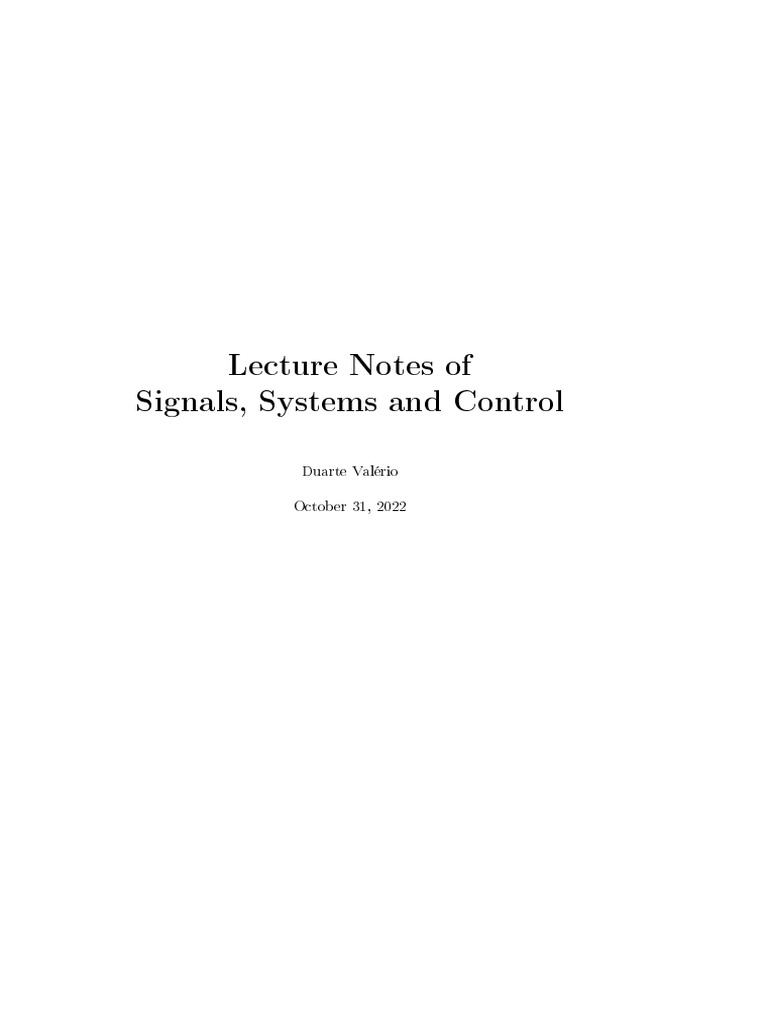 Signals & Control Lecture Guide | PDF | Control Theory | Actuator