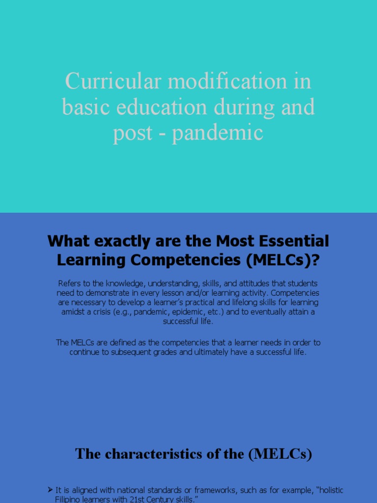 Curricular Modification in Basic Education During and Post | PDF ...