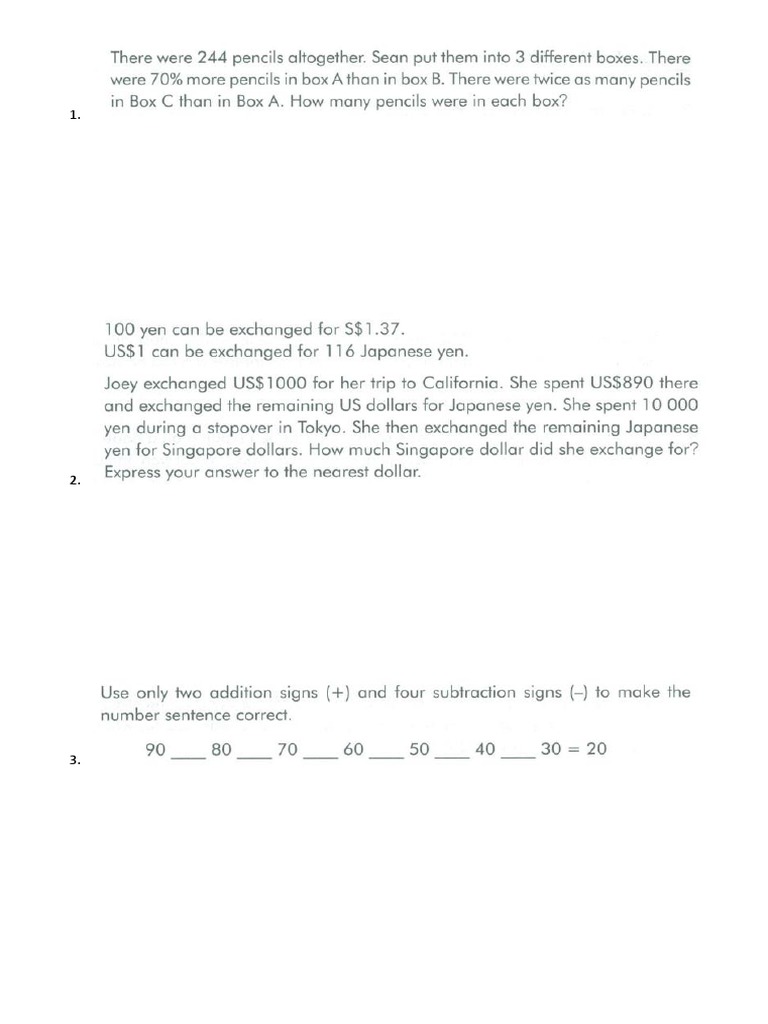 Evaluation p6 - Sec 1 Level Olympiad Trial Qs | PDF