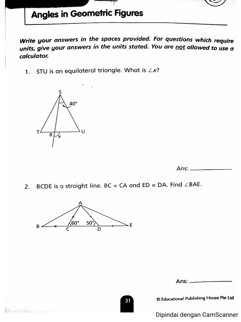 P6 Angles in Geometric Figures DD | PDF