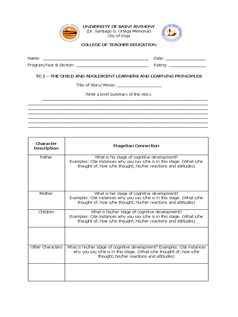 Cognitive Development Analysis Template | PDF